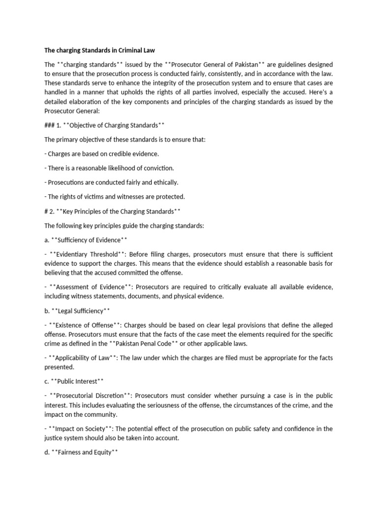 Charging Standards by Punjab Prosecutor General | PDF | Prosecutor | Crimes