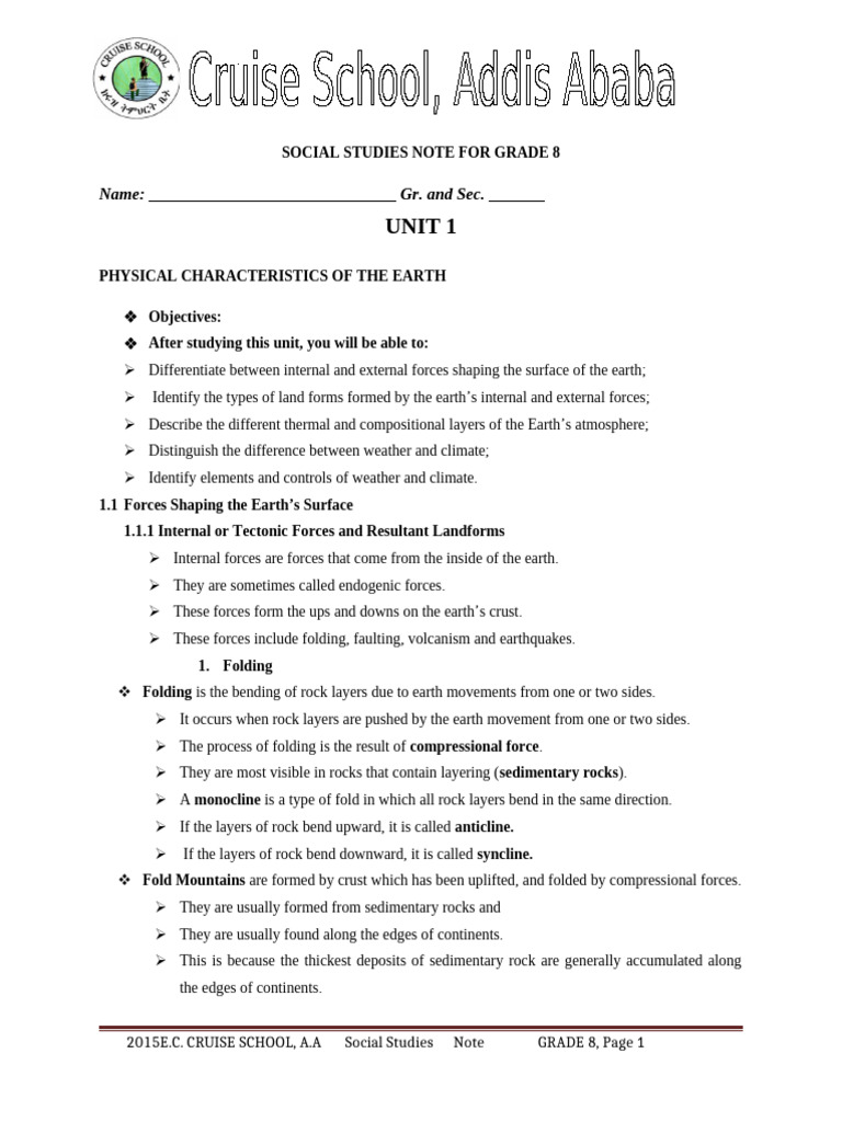 Grade 8 Social Studies: Earth's Forces | PDF | Atmosphere Of Earth ...