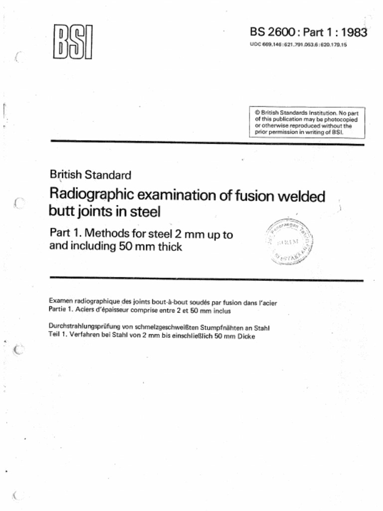 BS 2600 Part 1 1983 | PDF