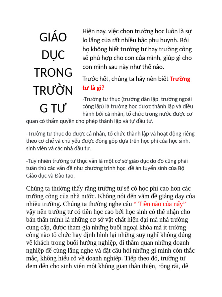 Giáo D C Trư NG Tư | PDF