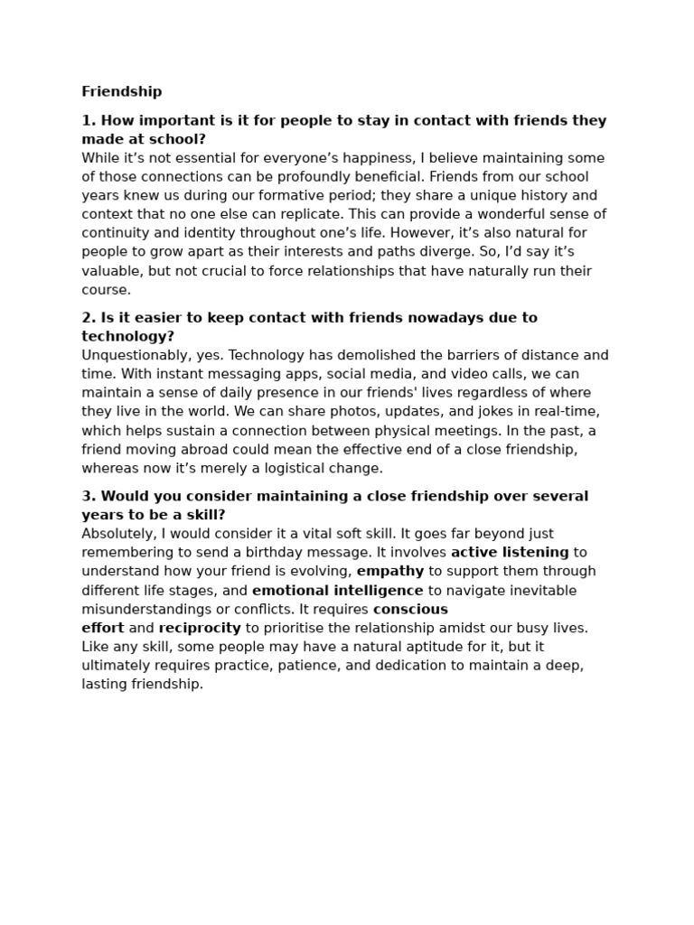 Friendship | PDF