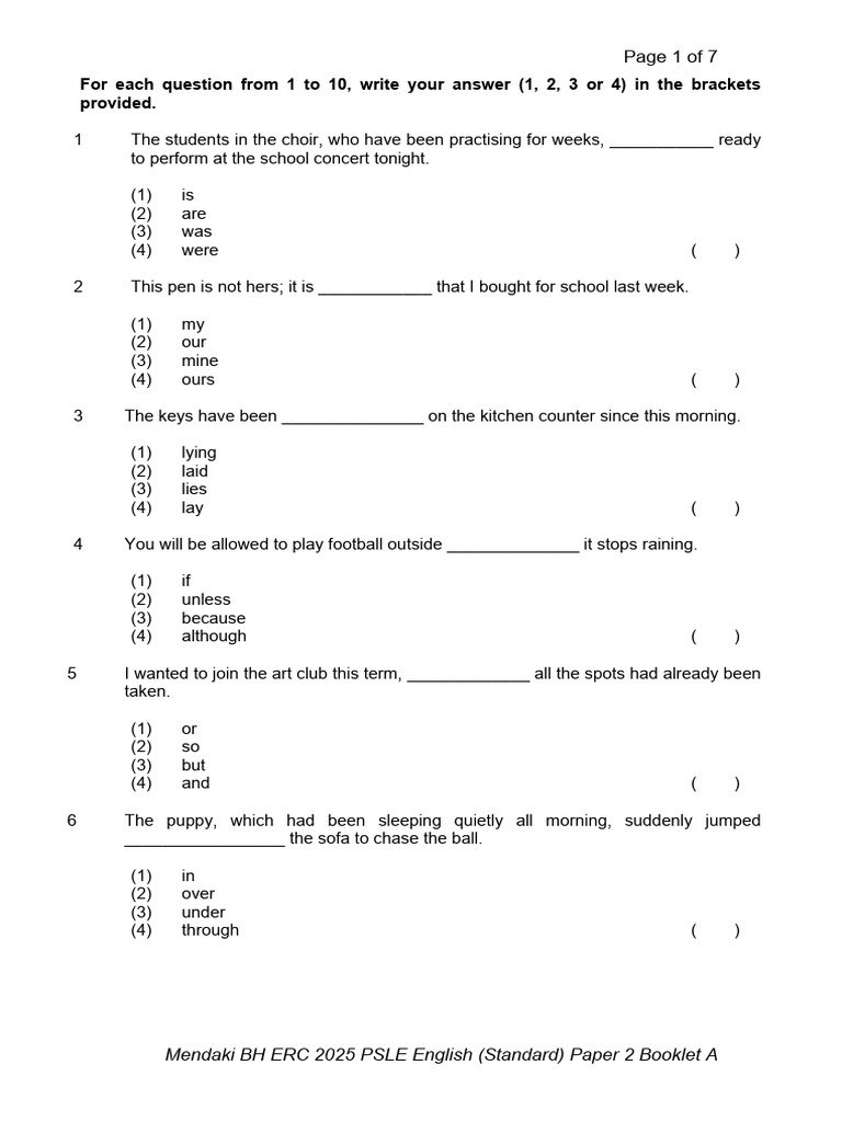 2025 PSLE English Paper 2 Practice | PDF | Volcano | Rainforest