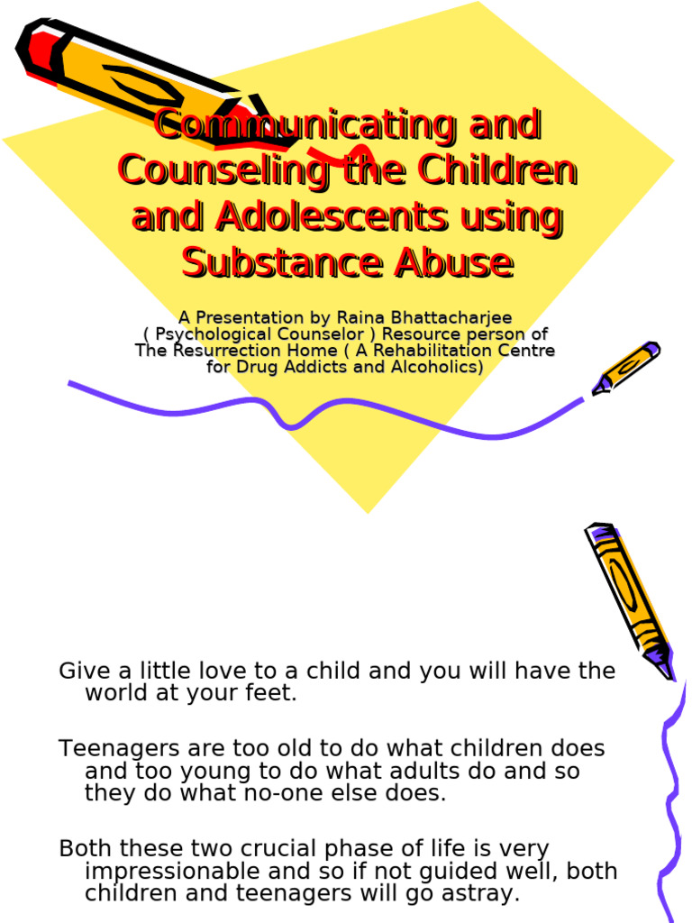 Counseling Children on Substance Abuse | PDF | Substance Abuse | Drug ...