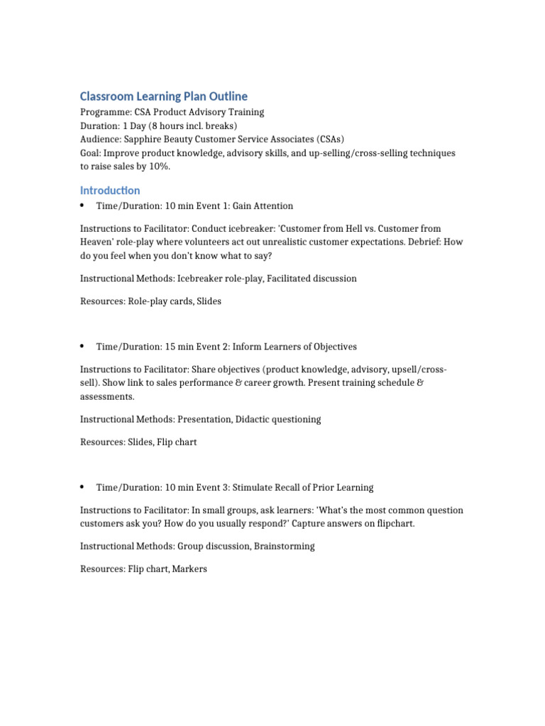 Sapphire Beauty Lesson Plan | PDF | Learning | Knowledge