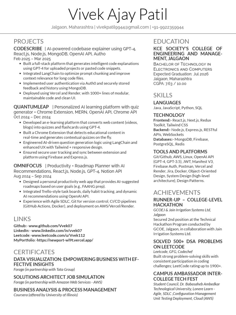 Deedy Resume Reversed 3 | PDF | Amazon Web Services | Software Engineering