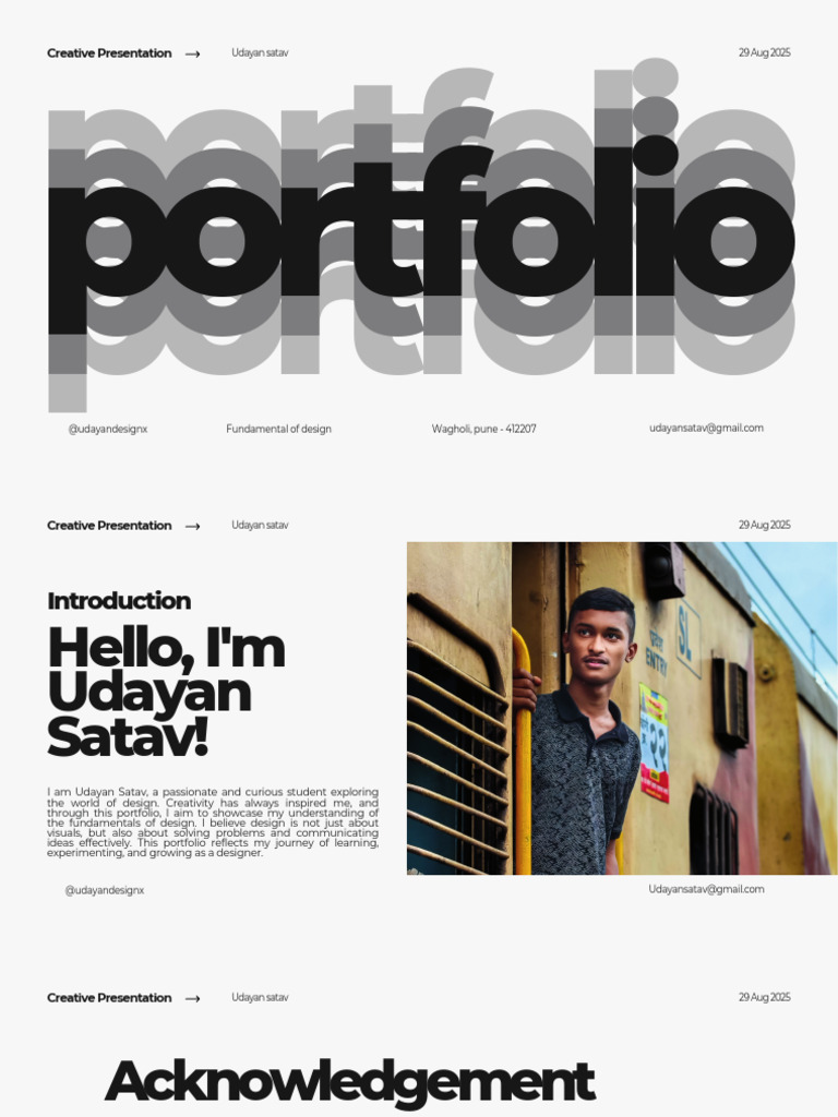 Black and White Minimalist Creative Portfolio Presentation - 20250831 ...