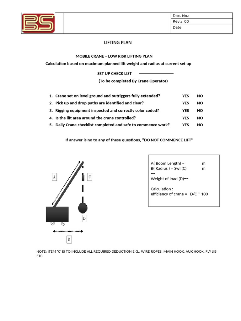 Lifting Plan 4 PDF Free | PDF