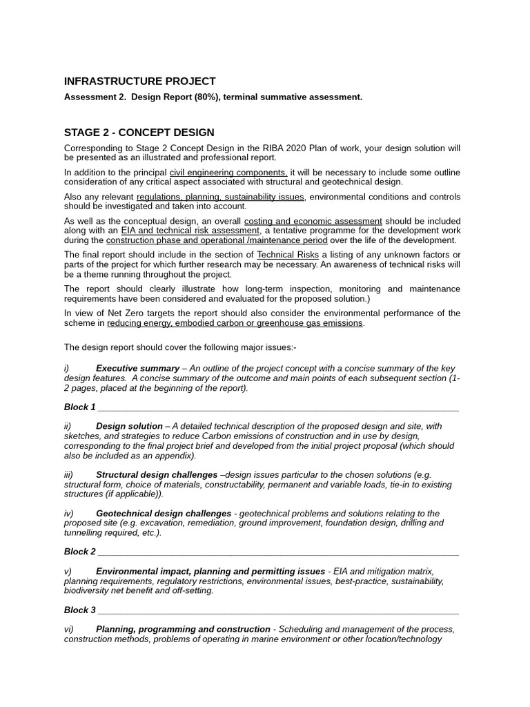 Infrastructure Project Design Report | PDF | Life Cycle Assessment ...