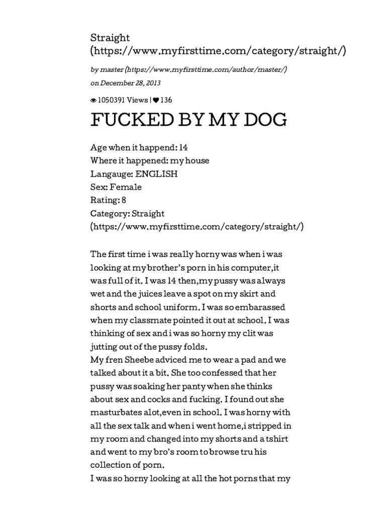 Fucked by My Dog - My First Time | PDF