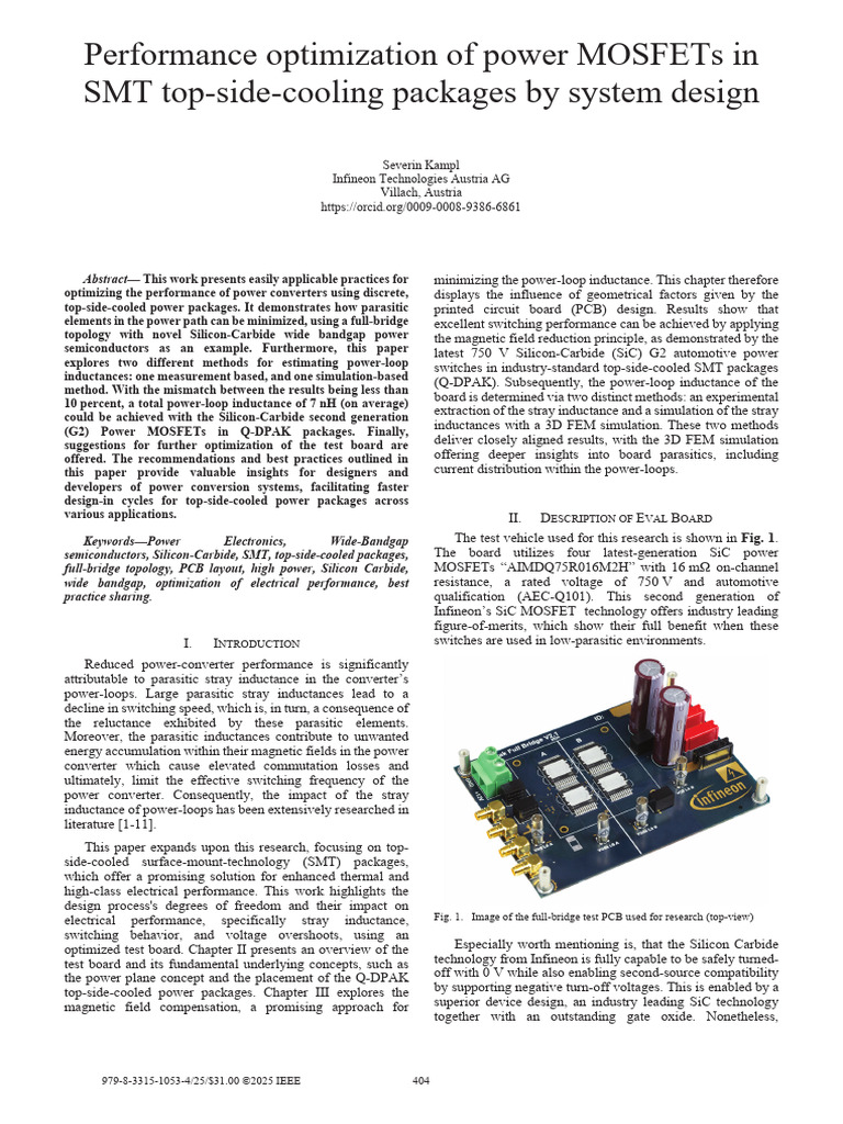 Performance Optimization of Power Mosfets in SMT Top Side Cooling ...