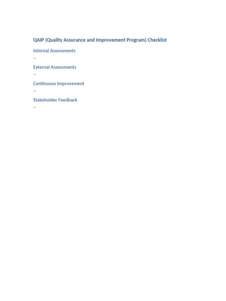 Qaip Checklist Ippf | PDF