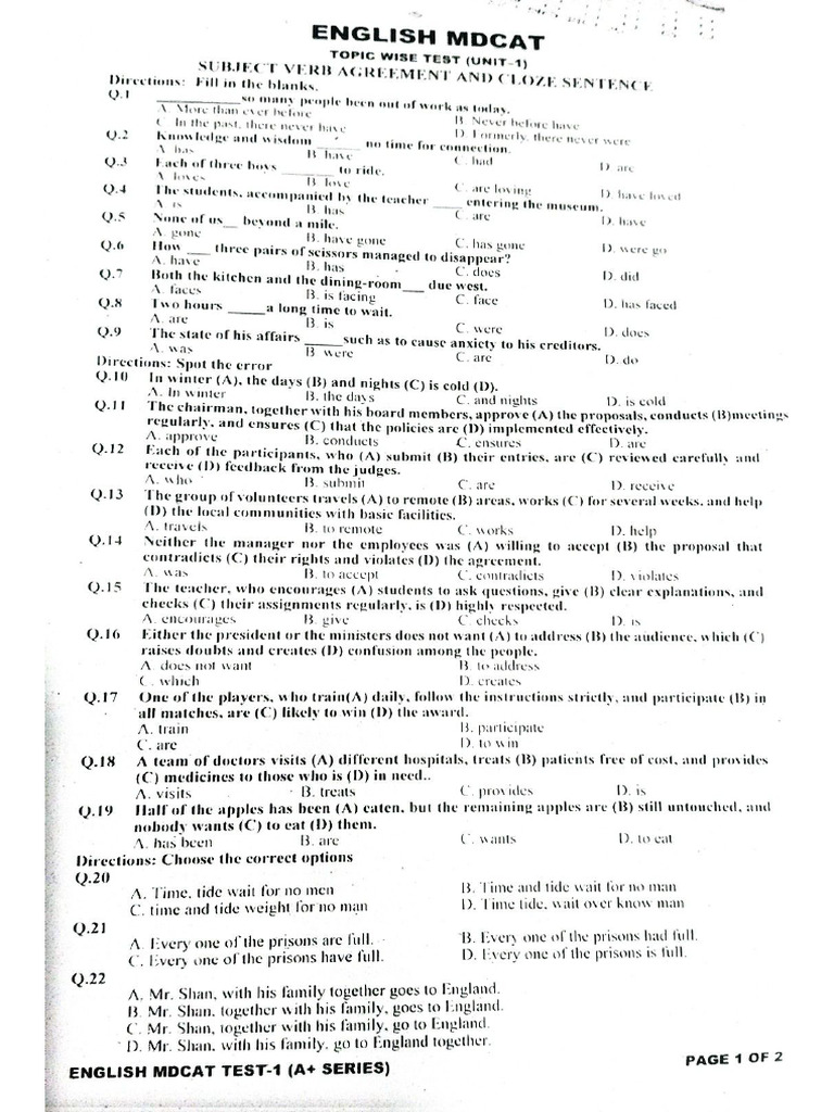 Engish (A Series Test) | PDF