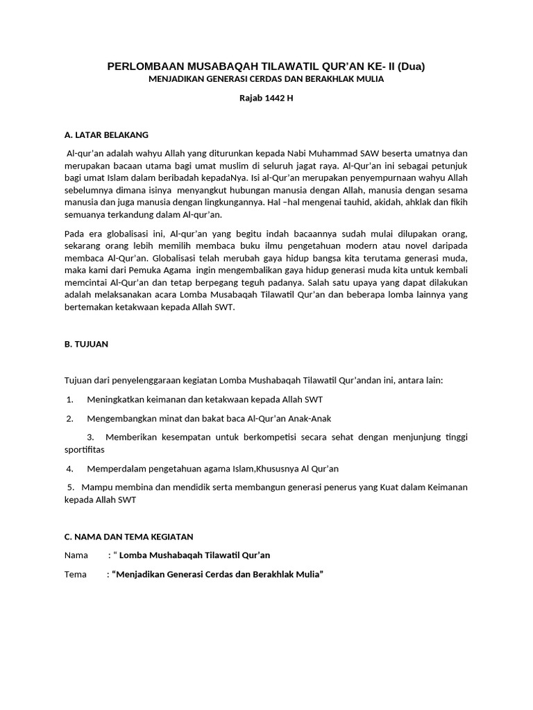 Proposal MTQ | PDF