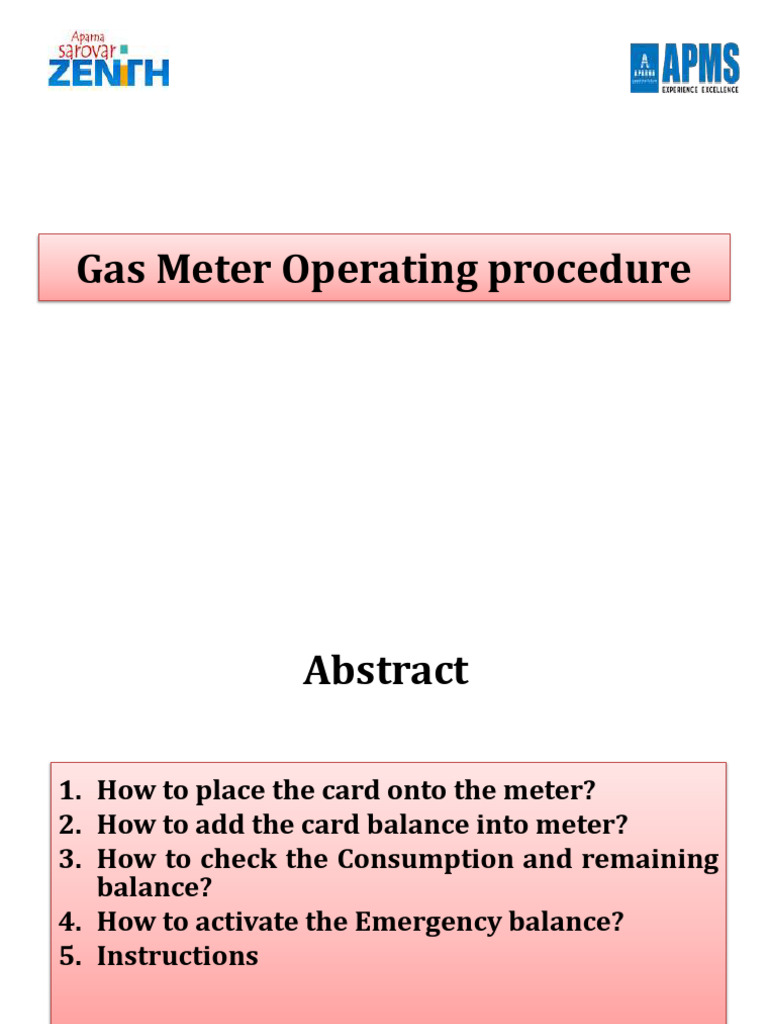 Gas Meter Operating Procedure ASZ | PDF