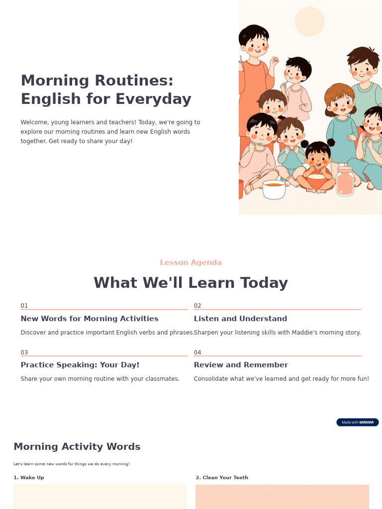 Morning Routines English For Everyday | PDF | English Language | Linguistics