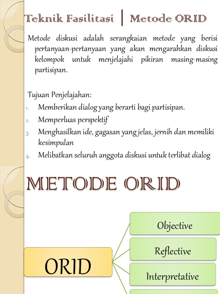 Teknik Fasilitasi Metode ORID | PDF