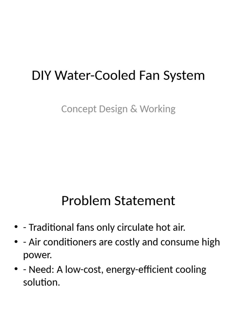 DIY Water-Cooled Fan System Guide | PDF