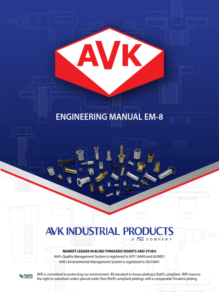AVK Industrial Fasteners Engineering Manual | PDF | Sheet Metal | Rivet