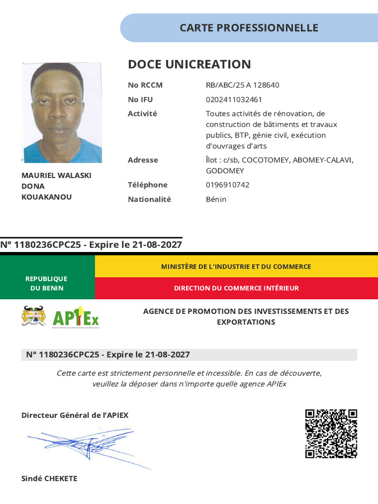 Carte Professionnelle de Mauriel Walaski | PDF
