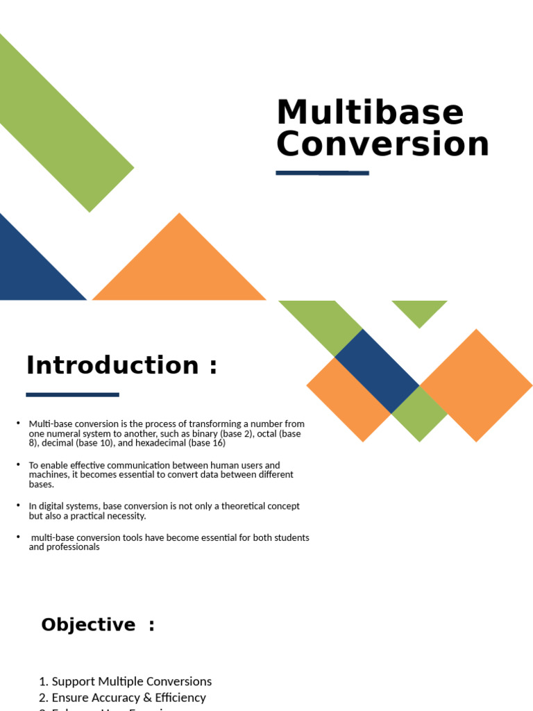 Multibase Conversion Presentation | PDF | Computer Hardware | Computer Programming