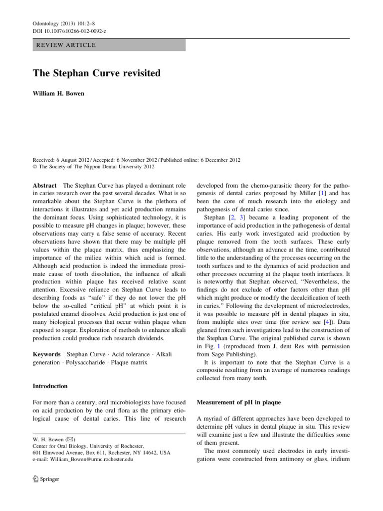 Revisiting the Stephan Curve in Dentistry | PDF | Tooth Enamel | Human ...