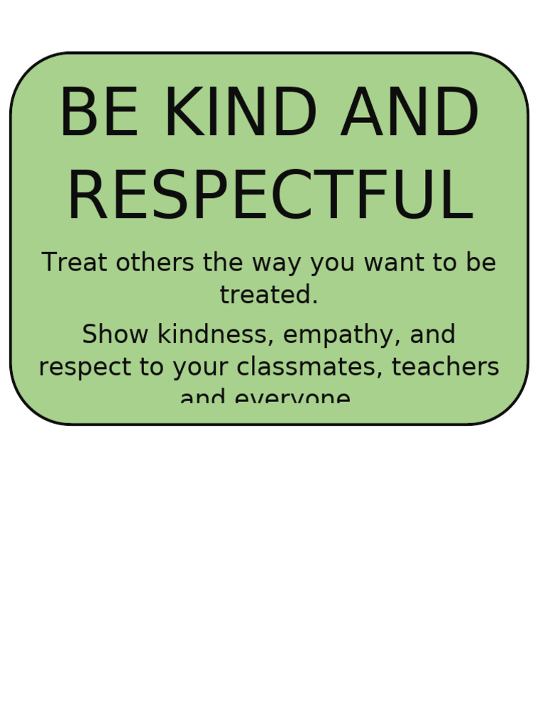 Kindness and Respect Guidelines | PDF