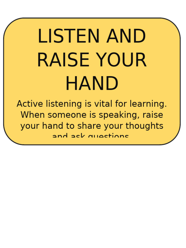 Liste and Raise Your Hand | PDF