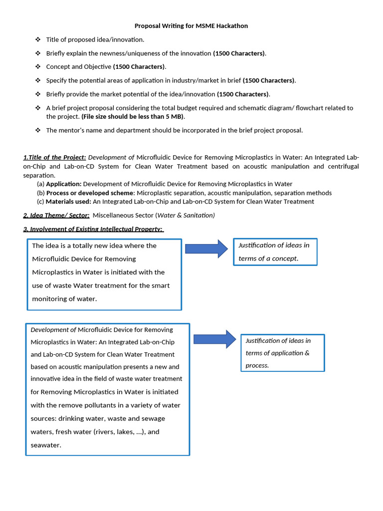 Proposal Writing For MSME Hackathon - 2025 | PDF | Microfluidics | Usability