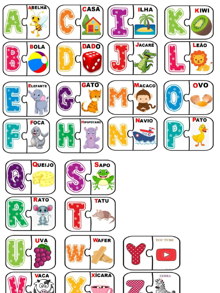 Alfabeto e Imagens Correspondentes As Letras | PDF