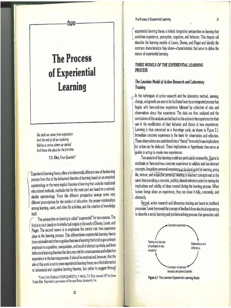 Kolb - The Process of Experiental Learning | PDF