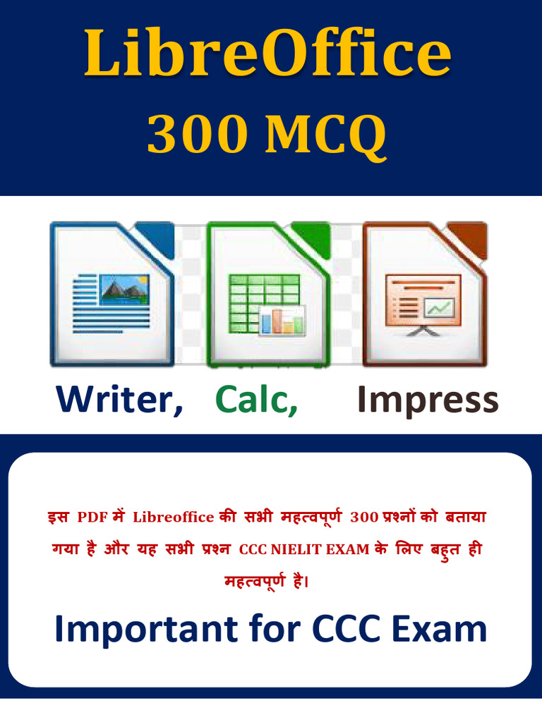 CCC Libreoffice Important Question Answer PDF Download | PDF