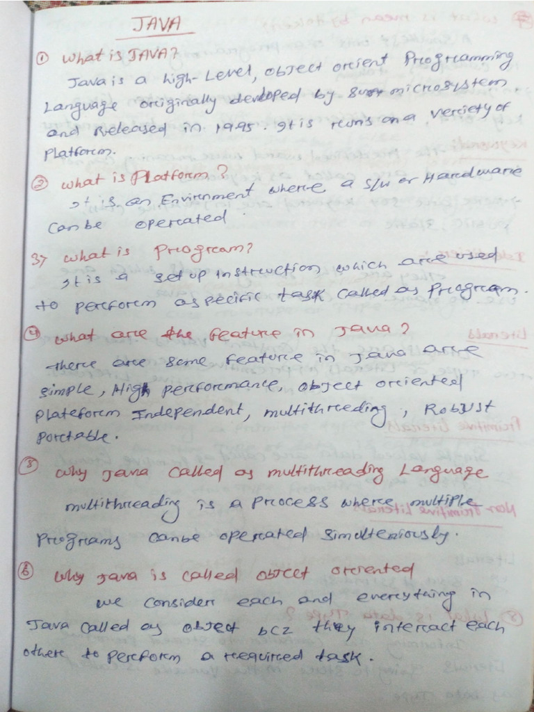 Sonu JAVA Handwritten Notes | PDF