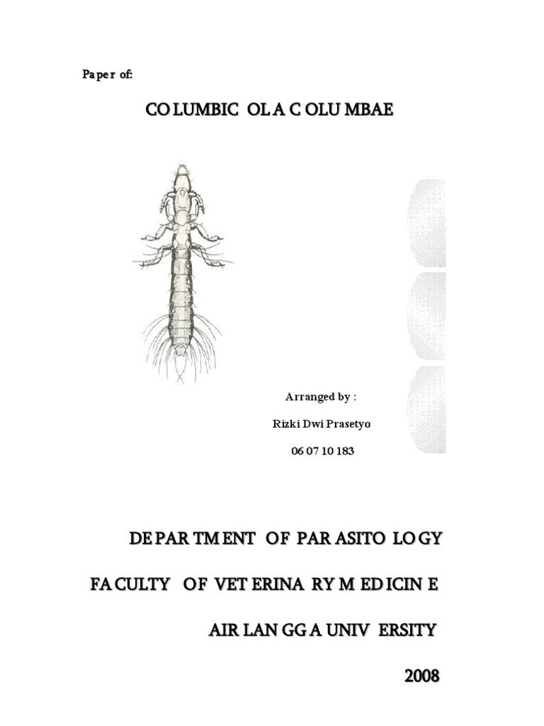 Slender Pigeon Louse: Columbicola columbae | PDF | Parasitism | Columbidae