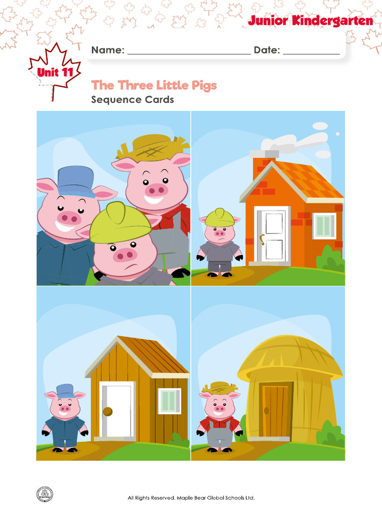 MB E04 01 BR UN 11 The Three Little Pigs - Sequence Cards | PDF