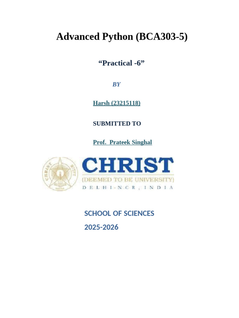 Harsh Python Lab 6 StreamLIts | PDF