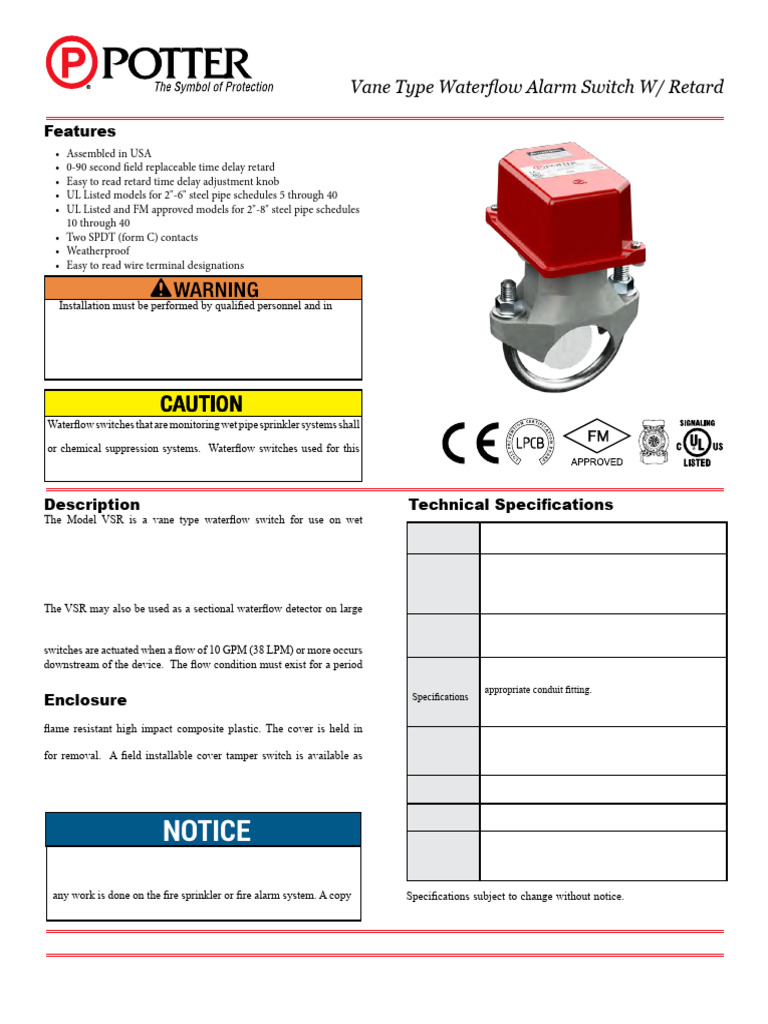 30. Flow Switch | PDF | Fire Sprinkler System | Switch