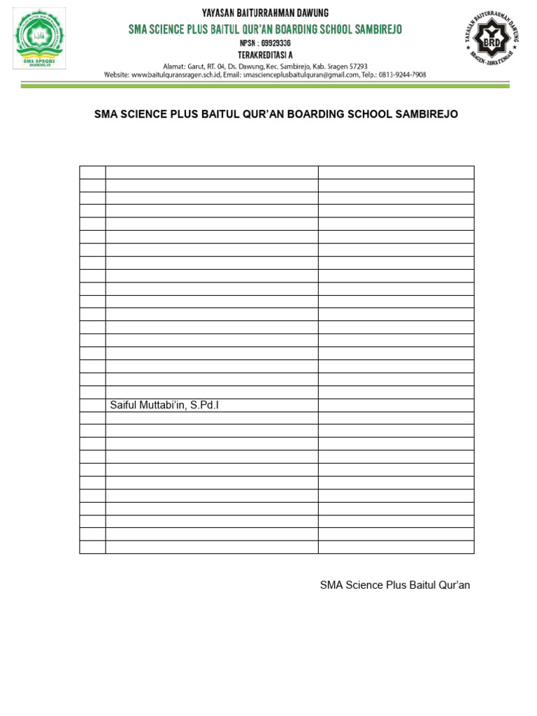 Daftar Hadir Peserta SLB 2023 | PDF