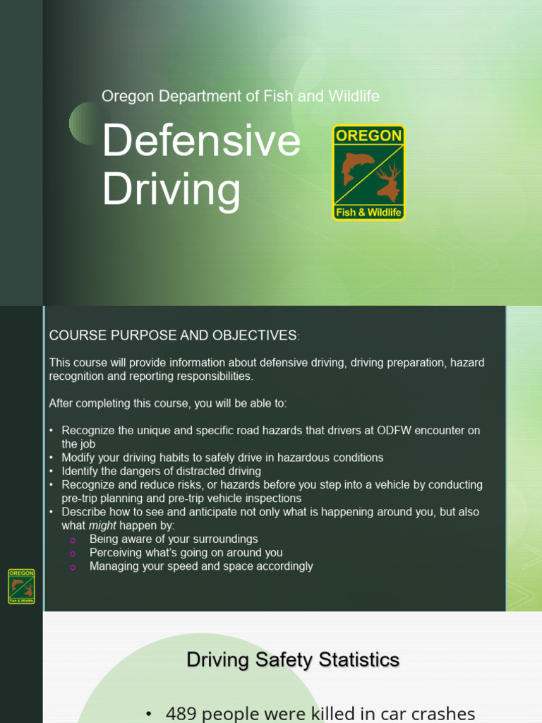 Oregon Defensive Driving Course Guide | PDF | Traffic Collision | Traffic