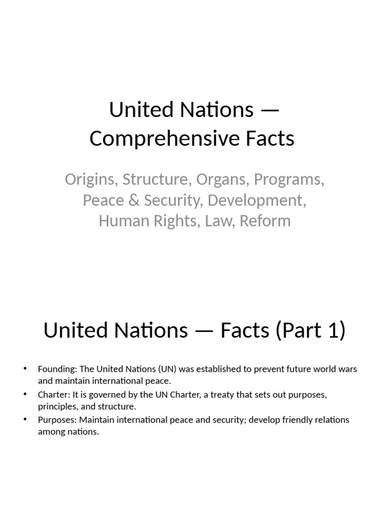 Structure and Facts of the UN | PDF | United Nations | International ...