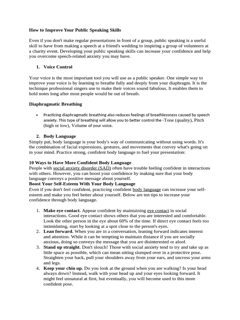 Presentation and Public Speaking Skills 2 | PDF | Body Language ...