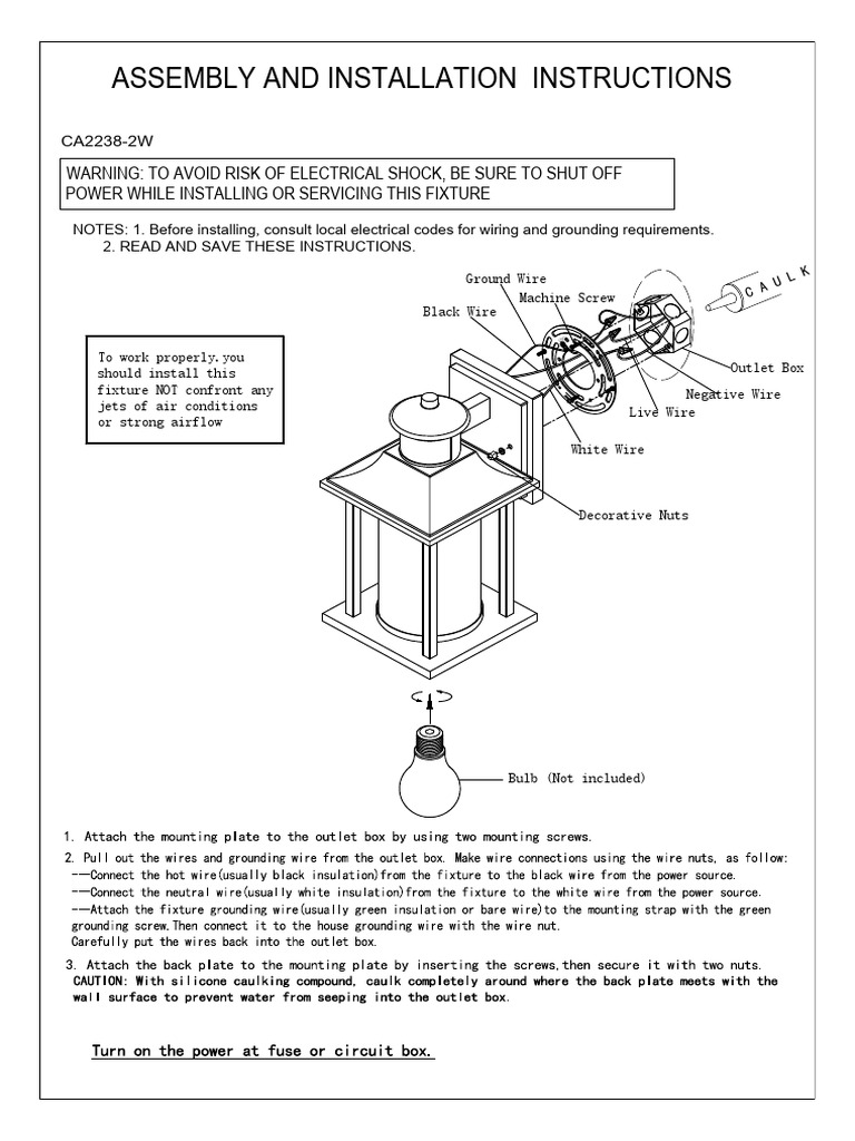 Cattleya-Exterior Motion Lamp-CA2238-2W - Installation | PDF | Lighting ...