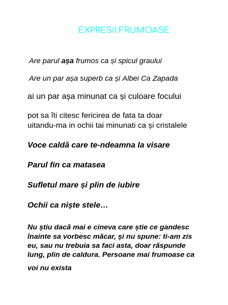Expresii Frumoase - Documente Google | PDF