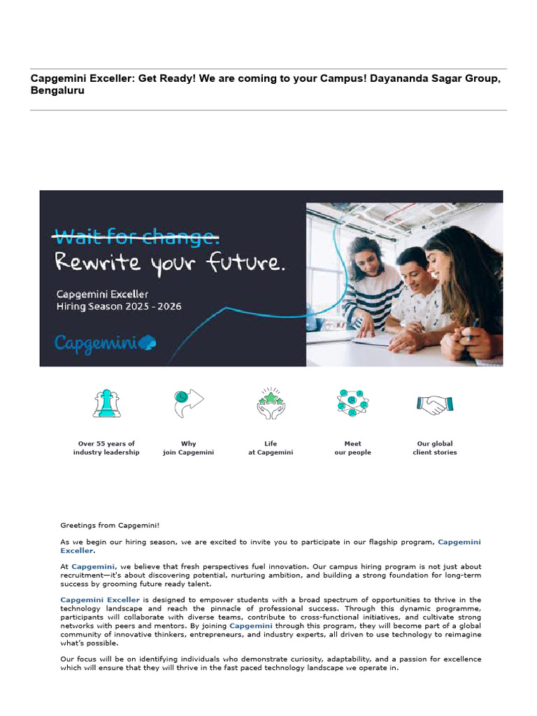 Capgemini Exceller - Get Ready | PDF | Computer Programming | Communication
