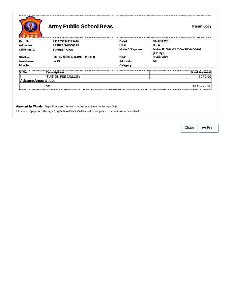 Erp.awesindia.edu.in FeeReceipts PrintFeeReceiptParent | PDF