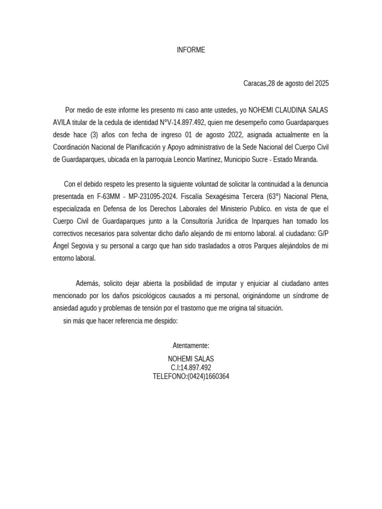Informe Para Imprimir 4 | PDF