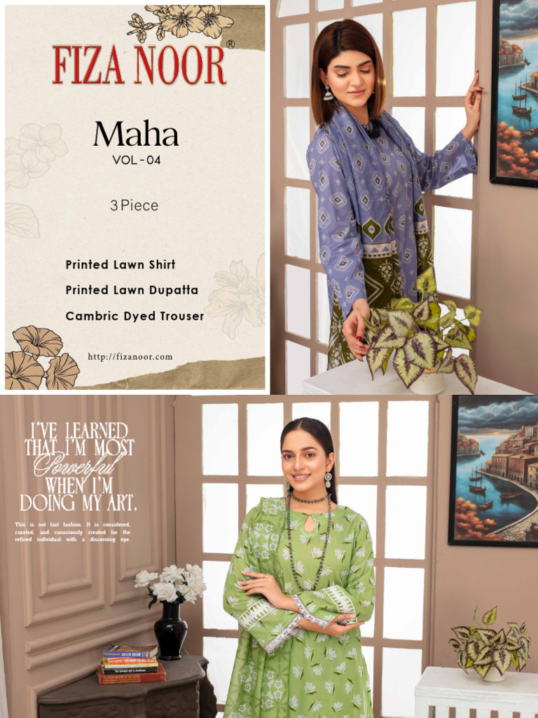Maha by Fiza Noor Vol-04 Catalogue. | PDF