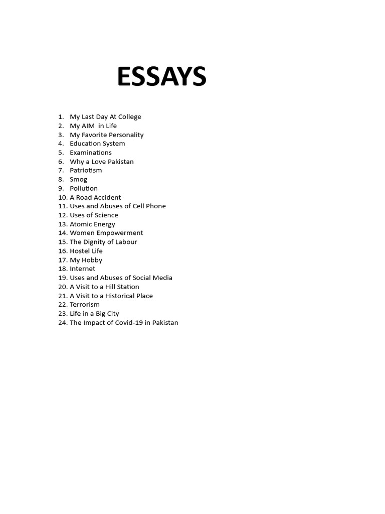 Essays | PDF