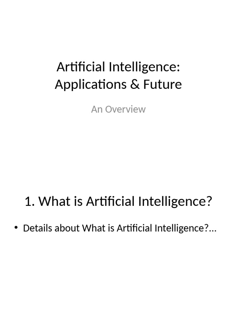Artificial Intelligence Applications & Future | PDF