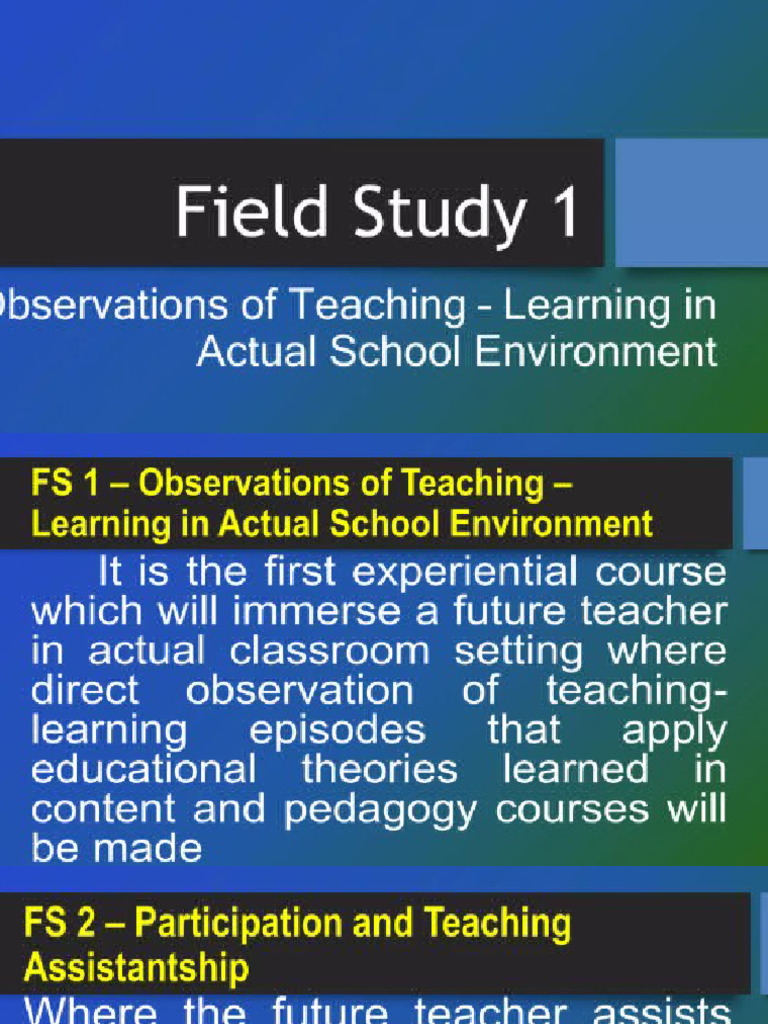 August 9 2025 Field Study 1 | PDF