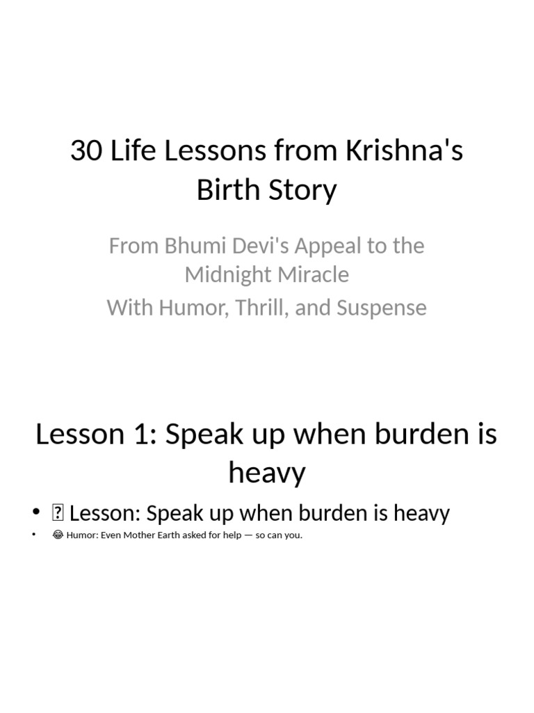 30 Life Lessons from Krishna's Birth | PDF | Bhagavad Gita | Forms Of ...